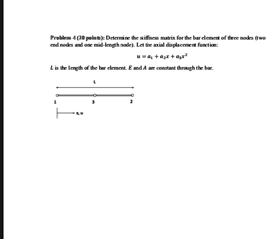 SOLVED: Problem 4: Determining the Stiffness Matrix for a Three-Node Bar Element Determine the ...