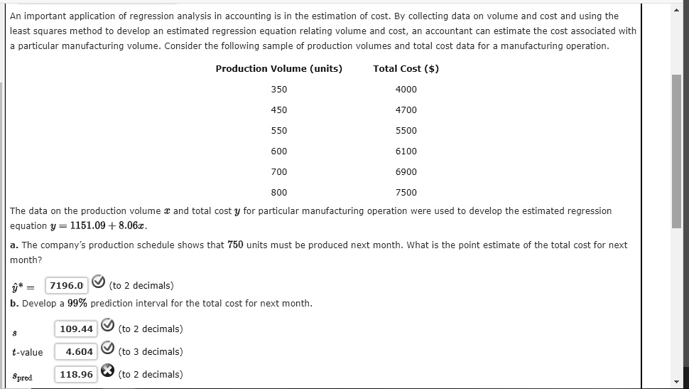An Important Application Of Regression Analysis In Accounting Is In The Estimation Of Cost By