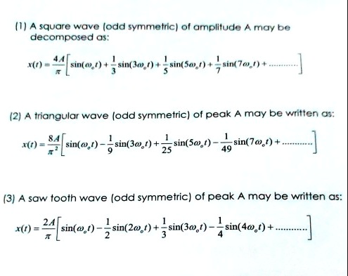 SOLVED: For each of the following signals, derive the Fourier series ...