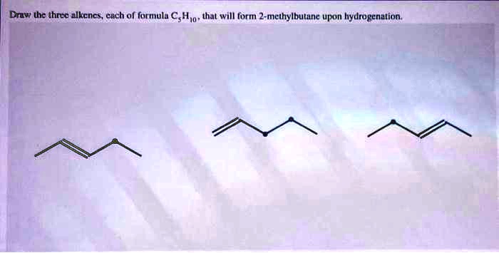 SOLVED: Draw the three alkene isomers of formula C4H8 that will form 2 ...