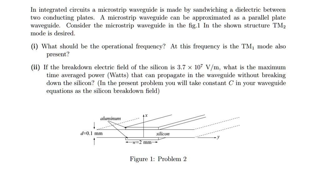 In integrated circuits a microstrip waveguide is made by sandwiching a ...