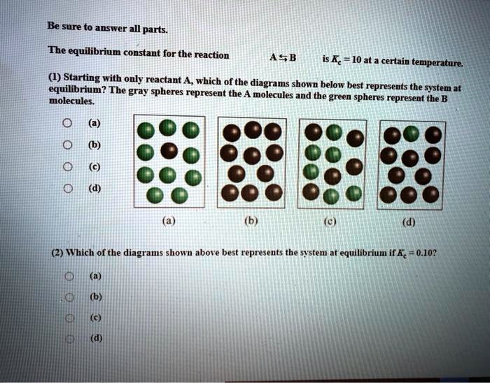 SOLVED: Be sure to answer all parts: The equilibrium constant for the ...