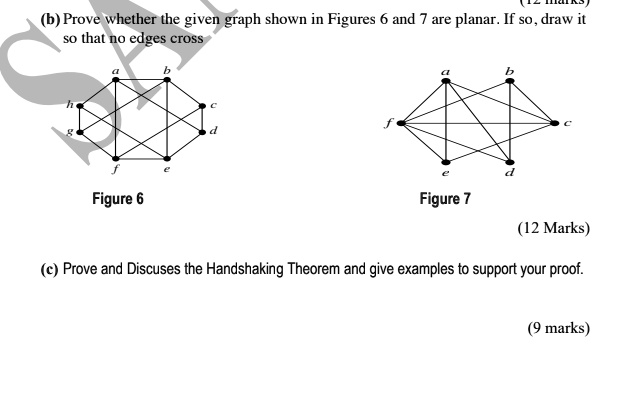[GET ANSWER] (b) Prove whether the given graph shown in Figures 6 and 7 ...