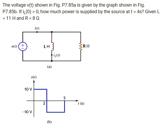 The voltage v(t) shown in Fig. P7.85a is given by the graph shown in Fig. P7.85b. If iL(0) = 0 ...