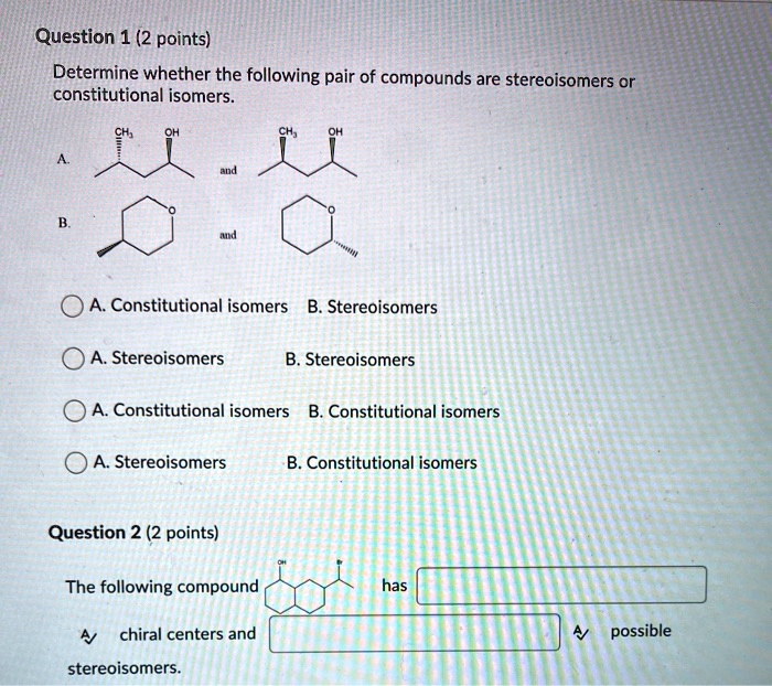 SOLVED: Question 1 (2 points) Determine whether the following pair of ... SOLVED: Question 1 (2 points) Determine whether the following pair of ...