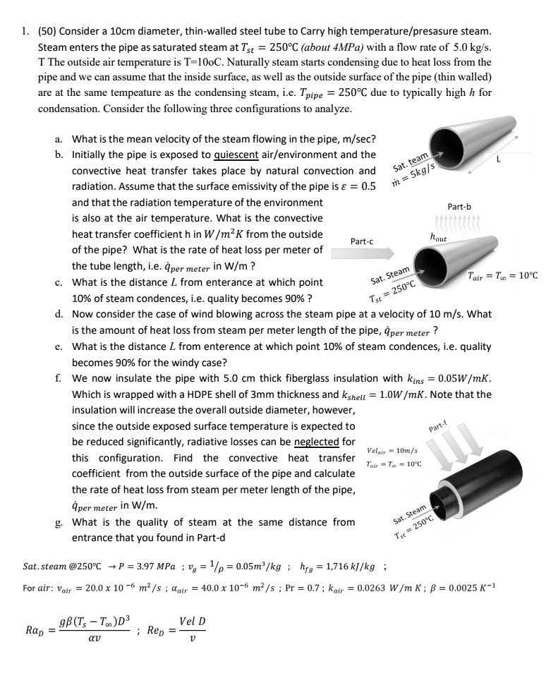 SOLVED: Texts: 1. Consider a 10 cm diameter, thin-walled steel tube to ...