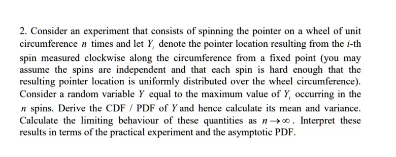 SOLVED: 2. Consider experiment that consists of spinning the pointer 0n ...