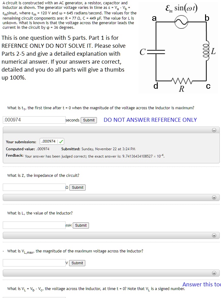 circuit is constructed with an ac generator resistor capacitor and inductor as shown the ...