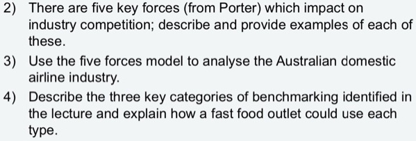SOLVED: There are five key forces (from Porter) which impact industry ...