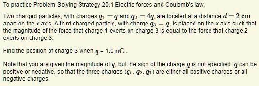 to practice problem solving strategy 201 electric forces and coulombs iaw two charged particles ...
