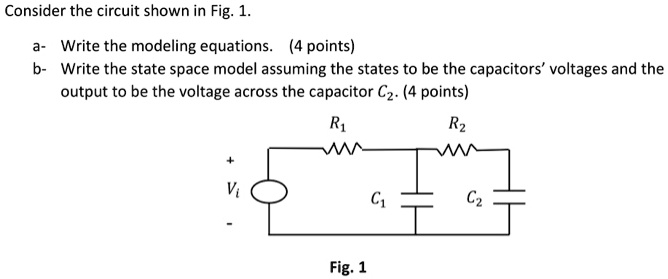 Consider the circuit shown in Fig. 1. a- Write the modeling equations ...