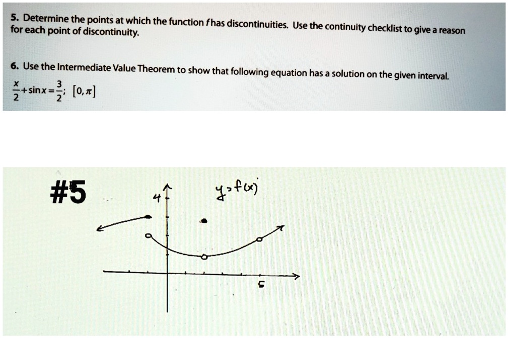 5 determine the points at which the function fhas discontinuities use ...