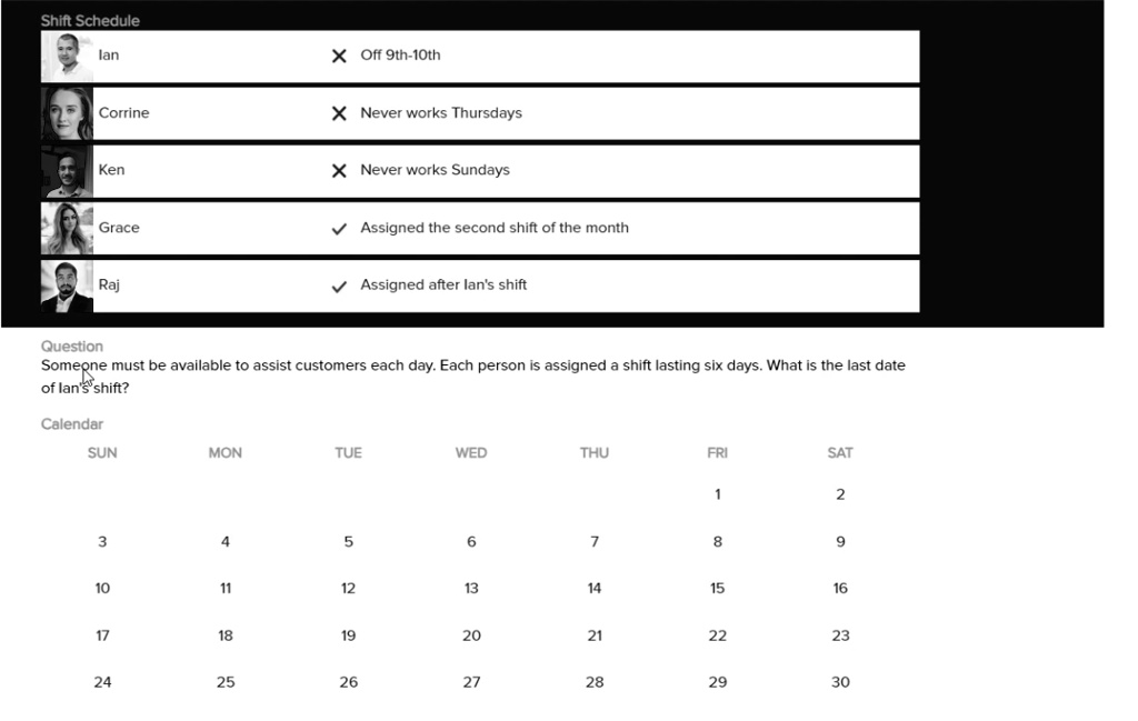 Shift Schedule lan X Off 9th-10th Corrine X Never works Thursdays Ken X Never works Sundays ...