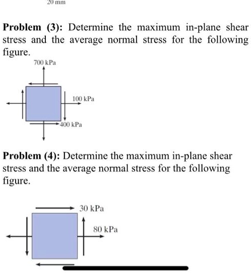 SOLVED: Problem 3: Determine the maximum in-plane shear stress and the ...