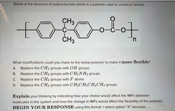 SOLVED:Below is the structure of polycarbonate which Is polymer used to ...