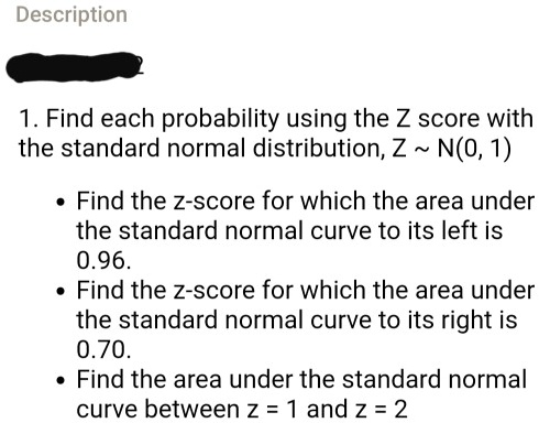 SOLVED: Description 1. Find each probability using the Z score with the ...