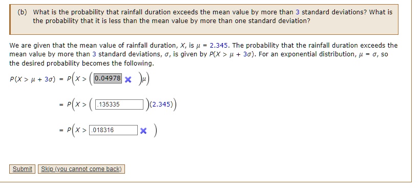 b what is the probability that rainfall duration exceeds the mean value ...