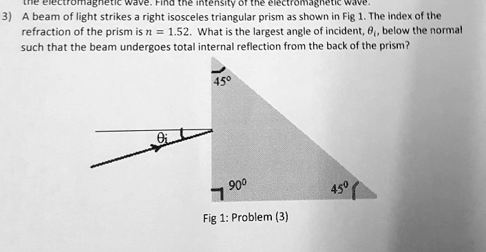 SOLVED: LMe eiectromabneric wave Fina Ine intensity 0r tne electromagnetic beam of light strikes ...