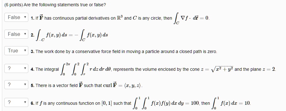 SOLVED: points Are the following statements true or false? False 1. If ...