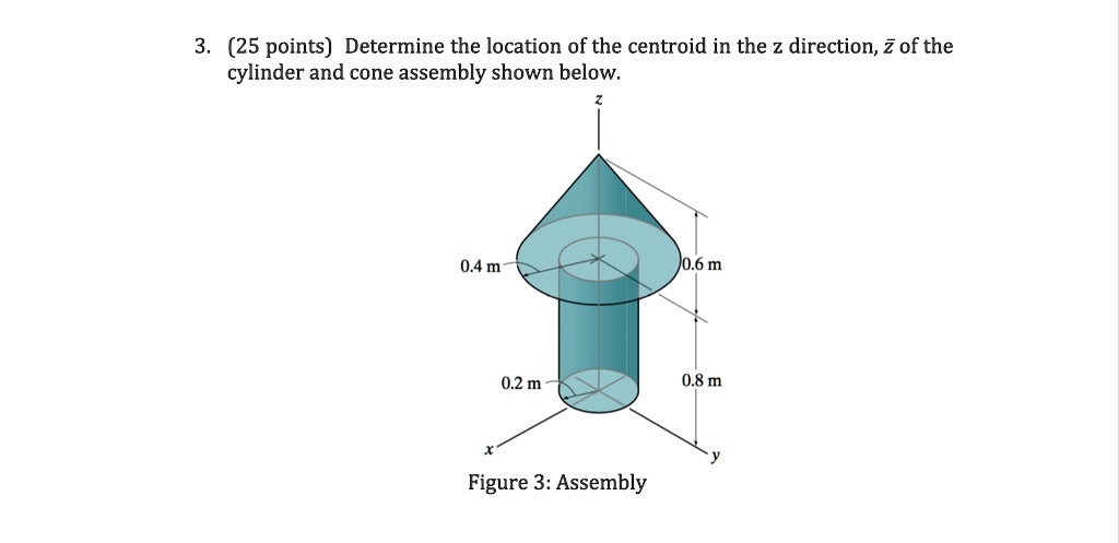 3. (25 points) Determine the location of the centroid in the z ...