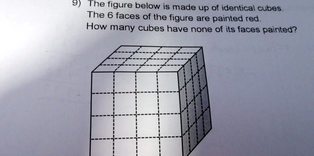 9) The figure below is made up of identical cubes. The 6 faces of the ...