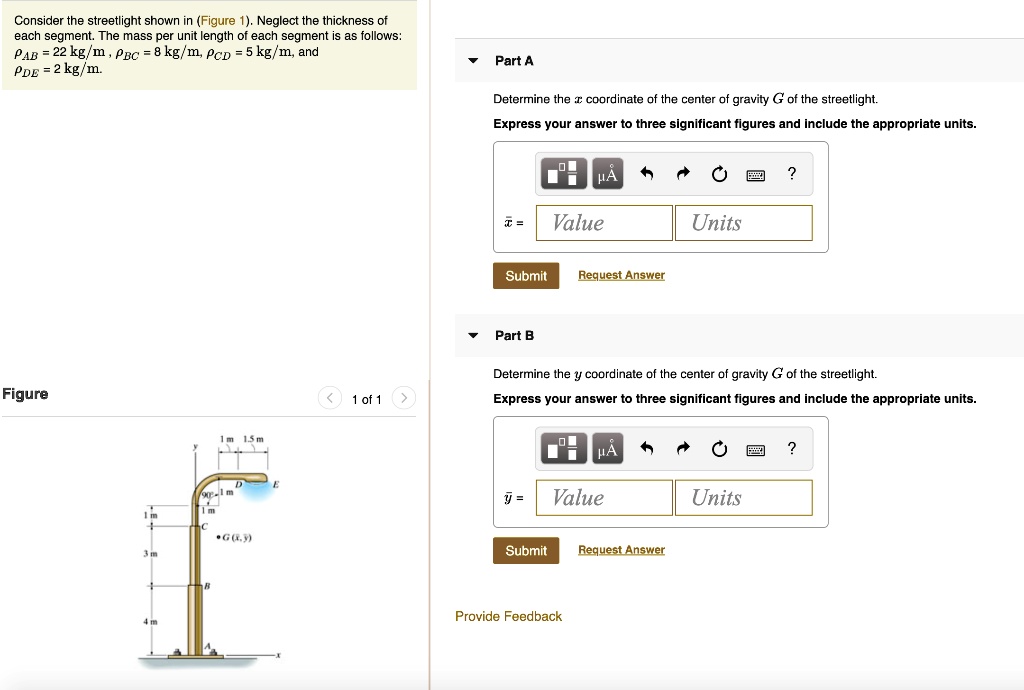 consider the streetlight shown in figure 1 neglect the thickness of each segment the mass per ...