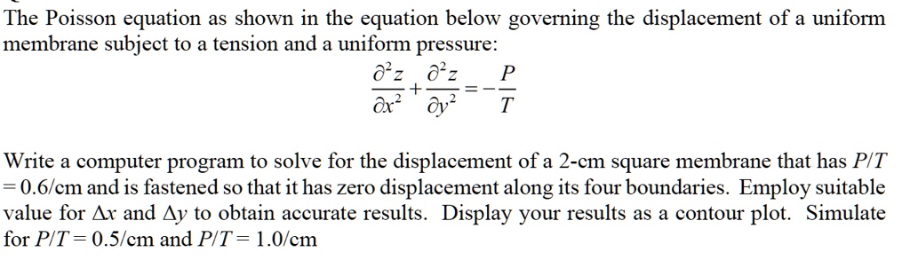 SOLVED: The Poisson equation as shown in the equation below governing ...