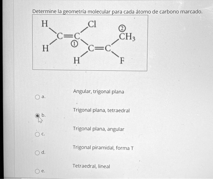 SOLVED:Determine Ia geometria molecular_para cada atomo de carbono ...
