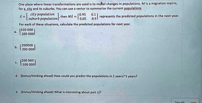one place where linear transformations are used is to model changes in ...