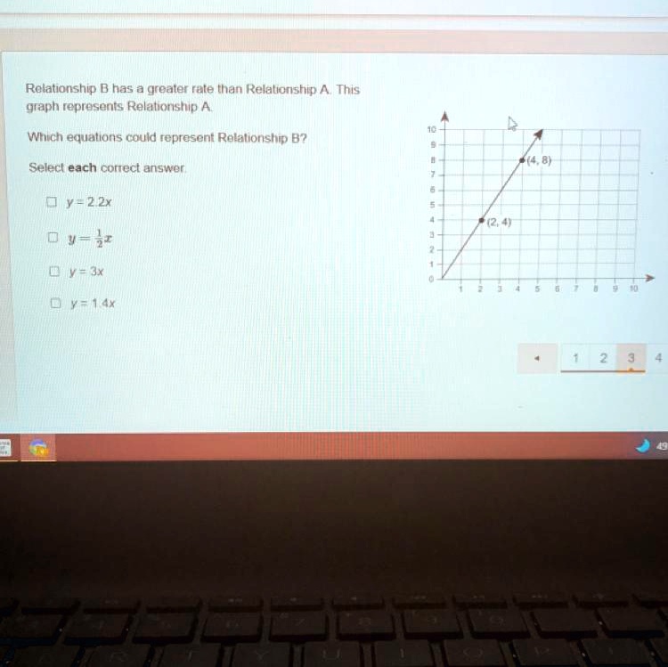 Relationship B has a greater rate than Relationship A. This graph ...