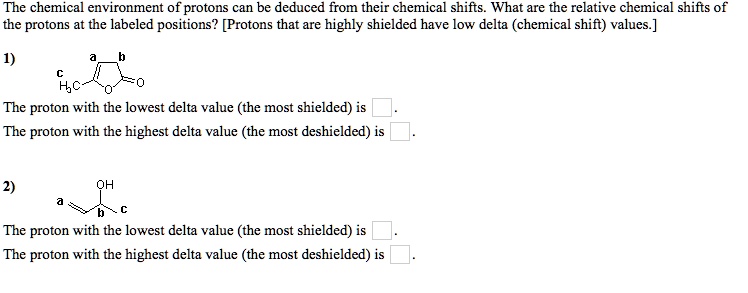SOLVED: The chemica environment of protons can be deduced from their ...