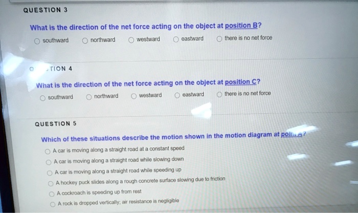 Solved Question What Is The Direction Of The Net Force Acting On The