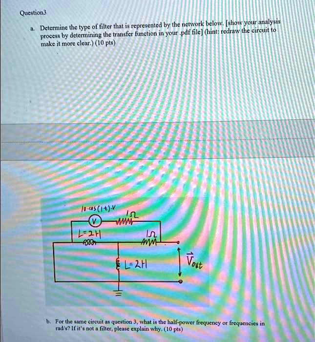 Solved Question 3 A Determine The Type Of Filter That Is Represented By The Network Below