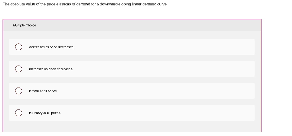 The absolute value of the price elasticity of demand for a downward ...