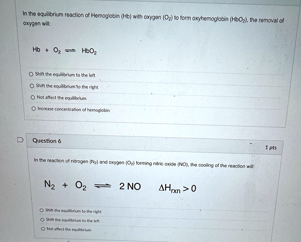 [GET ANSWER] In the equilibrium reaction of Hemoglobin (Hb) with oxygen ...
