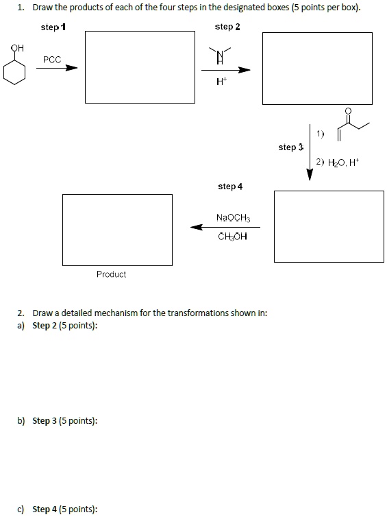 SOLVED: Text: Draw the products of each of the four steps in the ...