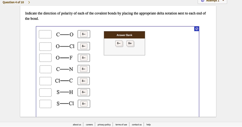 question 4 of 10 indicate the direction of polarity of each of the ...