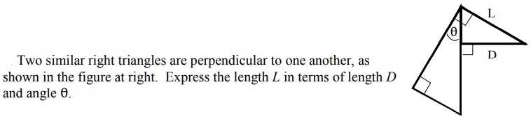 Two similar right triangles are perpendicular to one another, as shown ...
