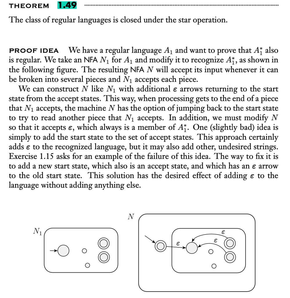 Use the construction in the proof of Theorem 1.49 to give the state diagrams of NFAs recognizing ...