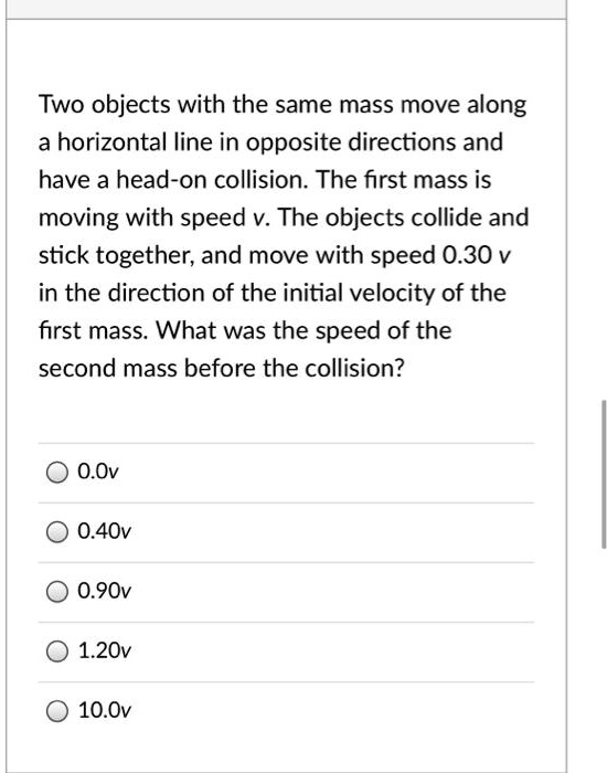 Solved Two Objects With The Same Mass Move Along A Horizontal Line In