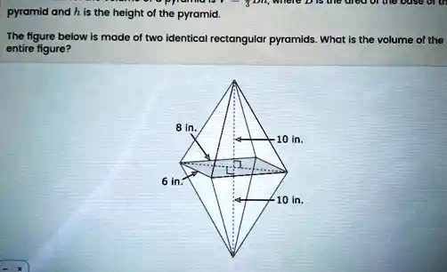 SOLVED: Pyramid and Is the height ol the pyramid The figure below Is made of two Identical ...