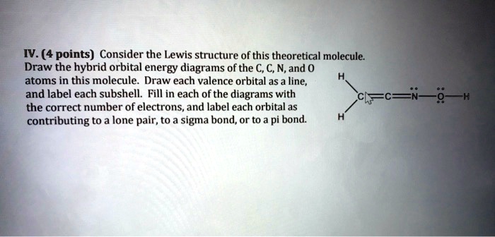 SOLVED: IV: (4 points) Consider the Lewis structure of this theoretical molecule: Draw the ...