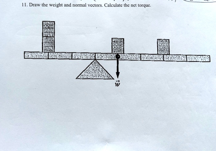 SOLVED: [. Draw the weight and normal vectors. Calculate the net torque