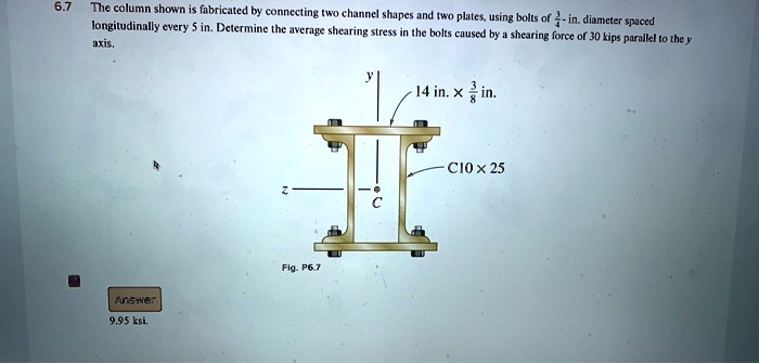 SOLVED: mecanics of metrial qwestion: 5.7 The column shown is ...