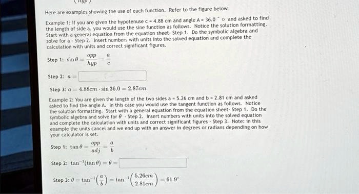 SOLVED: Here are examples showing the use of each function. Refer to ...
