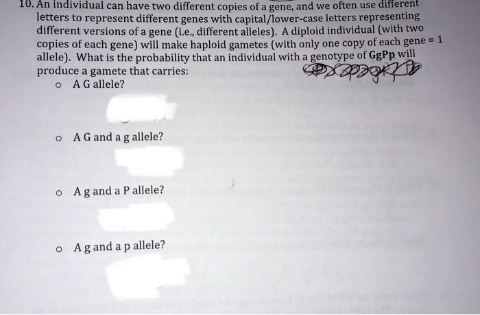 SOLVED: "1U. An individual can have two different copies of a gene,and ...