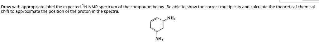 SOLVED: Draw with appropriate label the expected "H NMR spectrum of the compound below: Be able ...