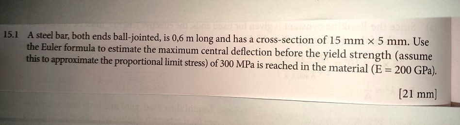 151a steel barboth ends ball jointed is 06 m long and has a cross ...