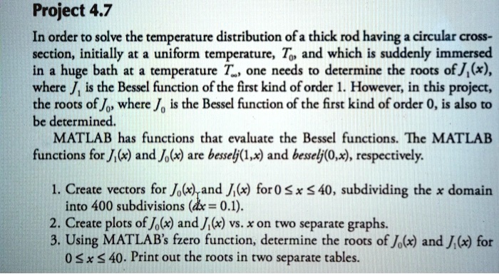 Project 4.7 In order to solve the temperature distribution of a thick rod having a circular ...