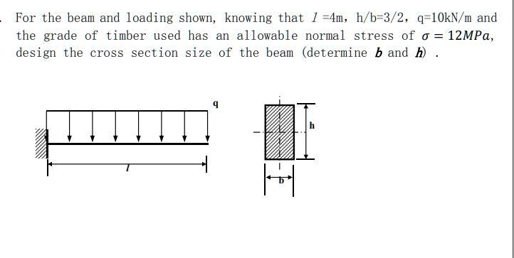 VIDEO solution: For the beam and loading shown. knowing that 1=4m. h/b-3/2, q=10kN/m anc the ...